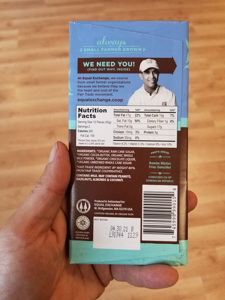 Equal Exchange Organic Milk Chocolate Bar – Bountiful Beloit ...