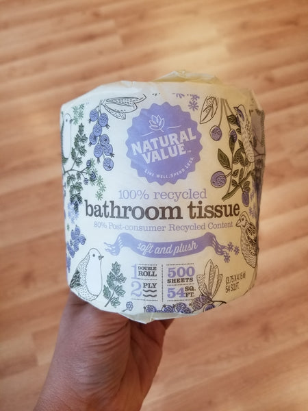 Recycled Bathroom Tissue - 80% post consumer - 1 Roll, 500 2-ply sheet ...